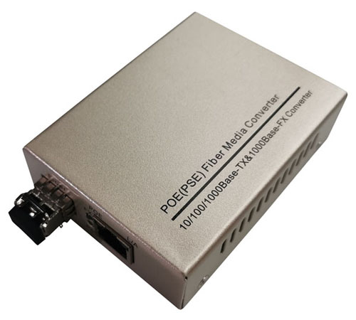 POE/PSE gigabit media converter,1TP+1FX